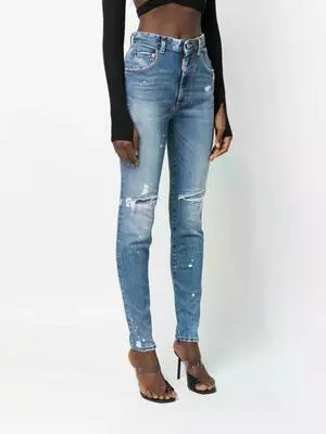 Dsquared2 High-rise Skinny Jeans With Distressed Detailing