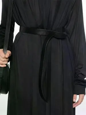 Fabiana Filippi Silk Maxi Dress With Mock Neck And Draped Detailing
