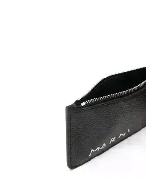 Marni Embroidered-logo Cardholder - Black