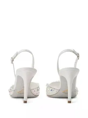 Rene Caovilla Embellished Leather Slingback Pumps