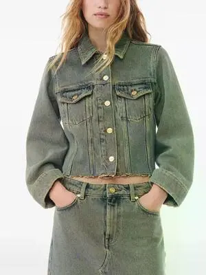 GANNI Raw-cut Hem Denim Jacket