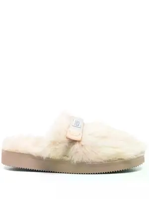 Suicoke Shearling Slip-on Slippers - Neutrals