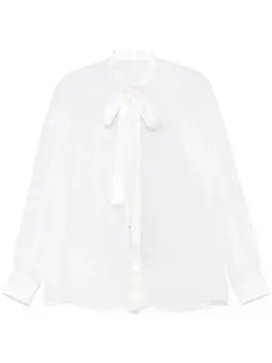 Dolce & Gabbana Chiffon Pussy-bow Shirt - White