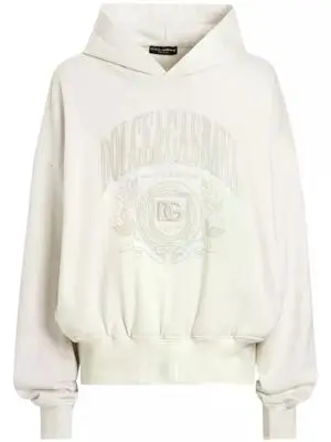 Dolce & Gabbana Logo-print Hoodie - Neutrals