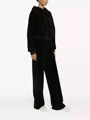 Dolce & Gabbana Velvet Trousers With Embroidered Logo