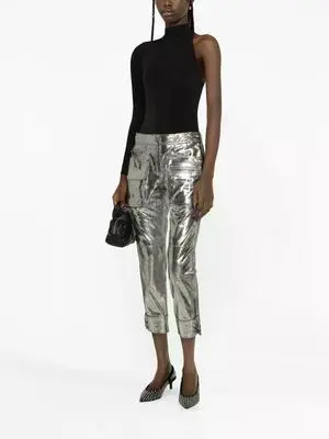 Isabel Marant Étoile Ciane Metallic Cropped Trousers