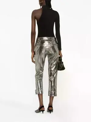 Isabel Marant Étoile Ciane Metallic Cropped Trousers