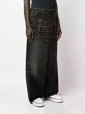 Mihara Yasuhiro Off-centre Whiskered Wide-leg Jeans