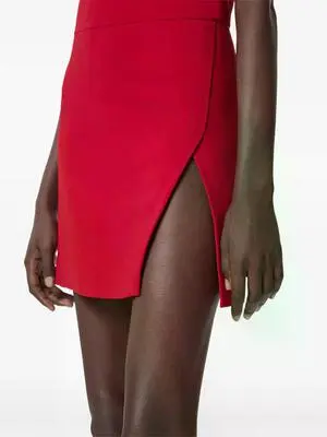 Versace Draped Front-slit Mini Dress - Red