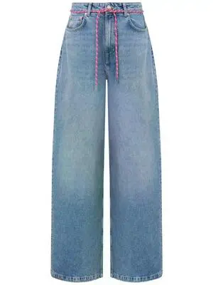 Moschino Wide-leg Denim Jeans With Drawstring Waist