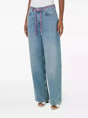 Moschino Wide-leg Denim Jeans With Drawstring Waist