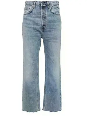 TOTEME Whiskering Effect Straight Leg Jeans