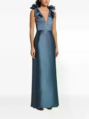 Marchesa Sleeveless Floral Appliqué Gown