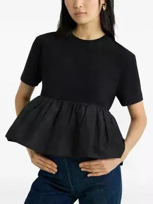 PATOU Ruffle Hem T-shirt - Black