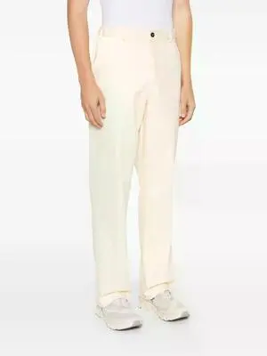 HEVO Cream White Cotton Blend Twill Trousers - Neutrals