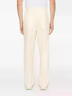 HEVO Cream White Cotton Blend Twill Trousers - Neutrals