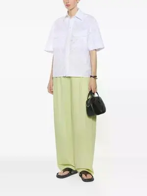 Maison Kitsuné Embroidered Short-sleeve Shirt - White