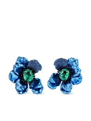 ANABELA CHAN 18kt White Gold Poppy Earrings - Blue