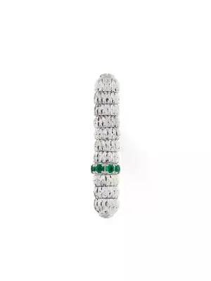 OFFICINA BERNARDI 18kt White Gold Emerald Drop Earrings - Silver