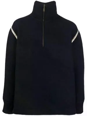 MAISON MARGIELA Knitted Jumper With Zip Neck And Elbow Patches