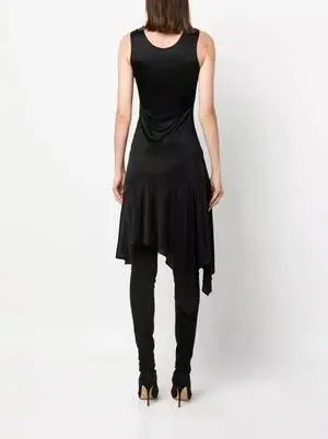 Bally Asymmetric Midi Dress With Ruffled Hem