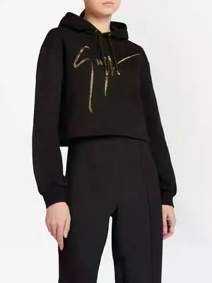GIUSEPPE ZANOTTI Embellished Logo Hoodie