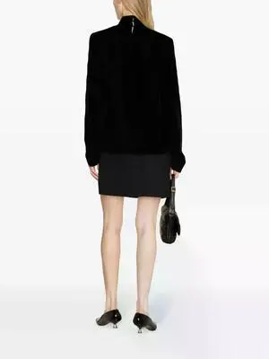 Saint Laurent High-neck Velvet Blouse