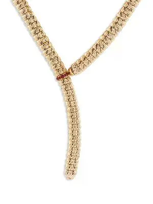 OFFICINA BERNARDI 18kt Yellow Y-necklace With Rubies And Diamonds