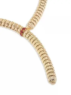 OFFICINA BERNARDI 18kt Yellow Y-necklace With Rubies And Diamonds