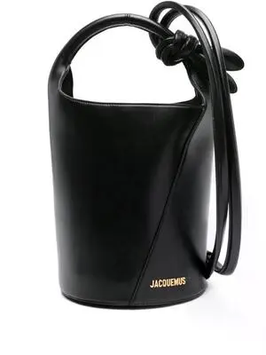 Jacquemus Le Petit Tourni Leather Bucket Bag - Black