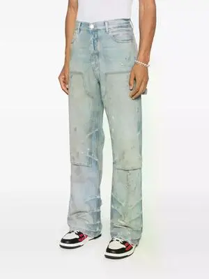 Amiri Straight-leg Carpenter Jeans In Light Wash Denim