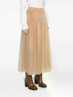 Fabiana Filippi Tulle Midi Skirt - Neutrals