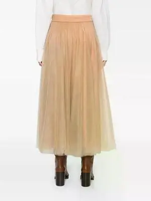 Fabiana Filippi Tulle Midi Skirt - Neutrals