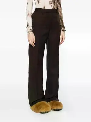 Off-White Virgin Wool Wide-leg Trousers