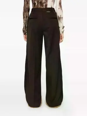 Off-White Virgin Wool Wide-leg Trousers