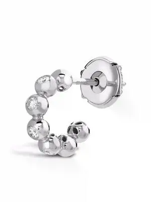 PRAGNELL 18kt White Gold Diamond Hoop Earrings - Silver