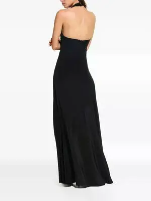 Karl Lagerfeld Halterneck Gown With Floral Appliqu