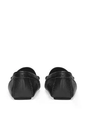 Dolce & Gabbana Logo Plaque Deerskin Loafers