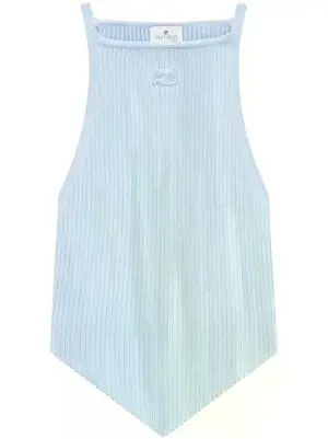 COURREGES Pointy Rib-knit Tank Top - Blue