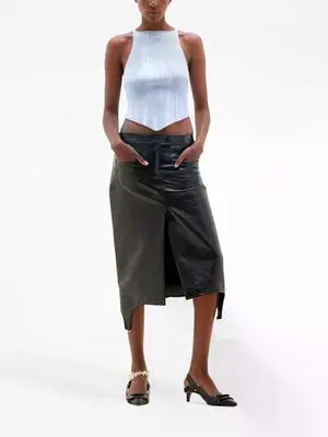 COURREGES Pointy Rib-knit Tank Top - Blue
