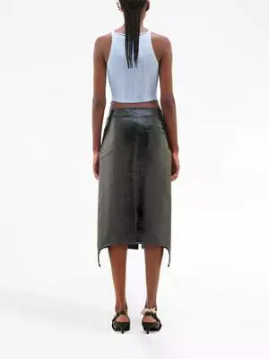 COURREGES Pointy Rib-knit Tank Top - Blue