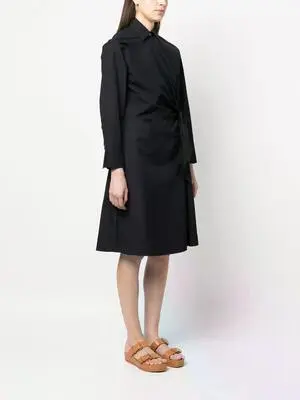 Vince Navy Cotton Wraparound Dress