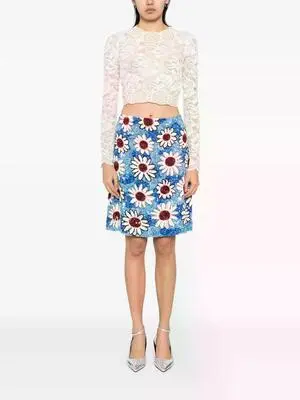 Ashish Sequin Floral Print Skirt