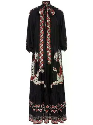 La DoubleJ Athena Animal-print Silk Maxi Dress