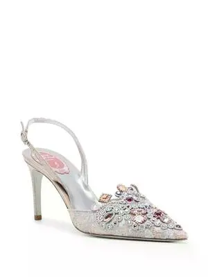 Rene Caovilla Rhinestone Embellished Pumps