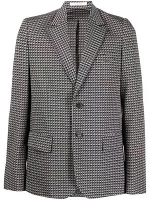Valentino Garavani Geometric-pattern Print Blazer - Grey