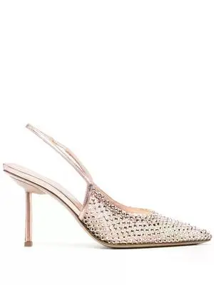 LE SILLA Gilda 100mm Embellished Calf Leather Slingback Pumps