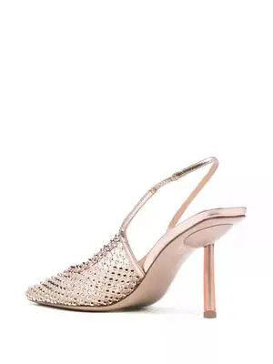 LE SILLA Gilda 100mm Embellished Calf Leather Slingback Pumps