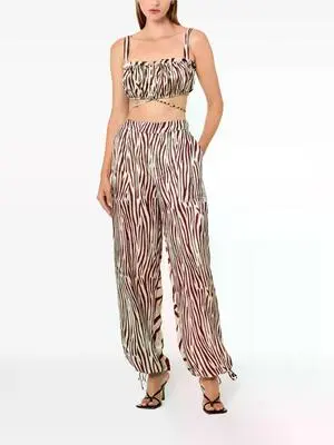 NICHOLAS Tracy Sleeveless Silk Cropped Top