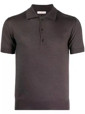 Valentino Garavani Knitted Short-sleeve Polo Shirt - Brown